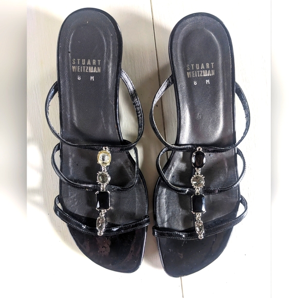 Stuart Weitzman | Shoes | Stuart Weitzman Jeweled Black Patent Leather ...